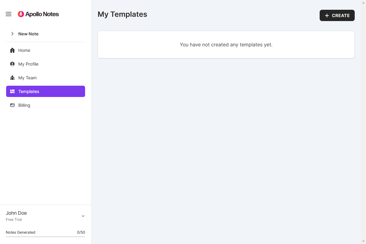 How to create a note template – Apollo Notes